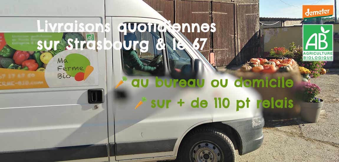 Home Office Delivery of Organic Veggies Fruits Fresh from Local Producers in Alsace